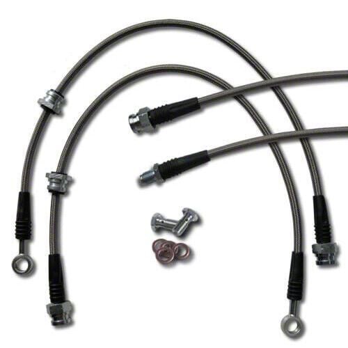 Titan Braided Stainless Steel Brake Line Kit; Front and Rear (08-15 ...