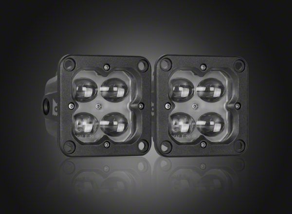 Titan Concept Series 3-Inch Flush Mount Cube LED Pod Lights; Fog Beam ...