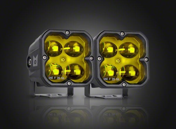 Titan Concept Series 3-Inch Yellow Cube LED Pod Lights; Fog Beam ...