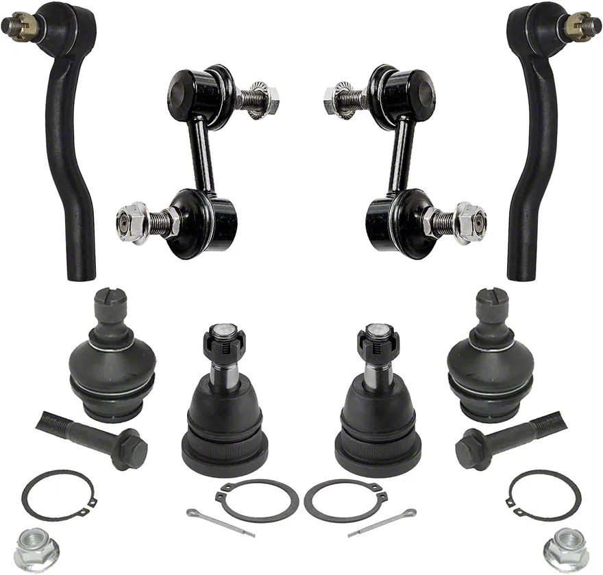 Titan Front Upper and Lower Ball Joints with Sway Bar Links and Tie Rods (04-15 Titan) - Free ...