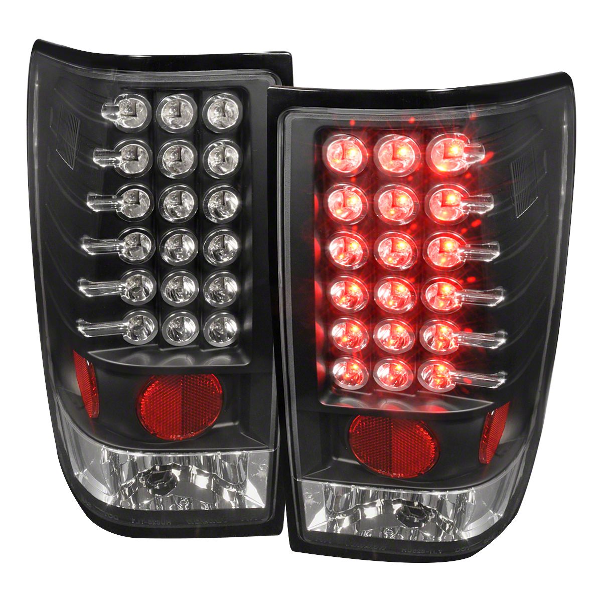 Titan LED Tail Lights; Matte Black Housing; Clear Lens (04-15 Titan w/o ...