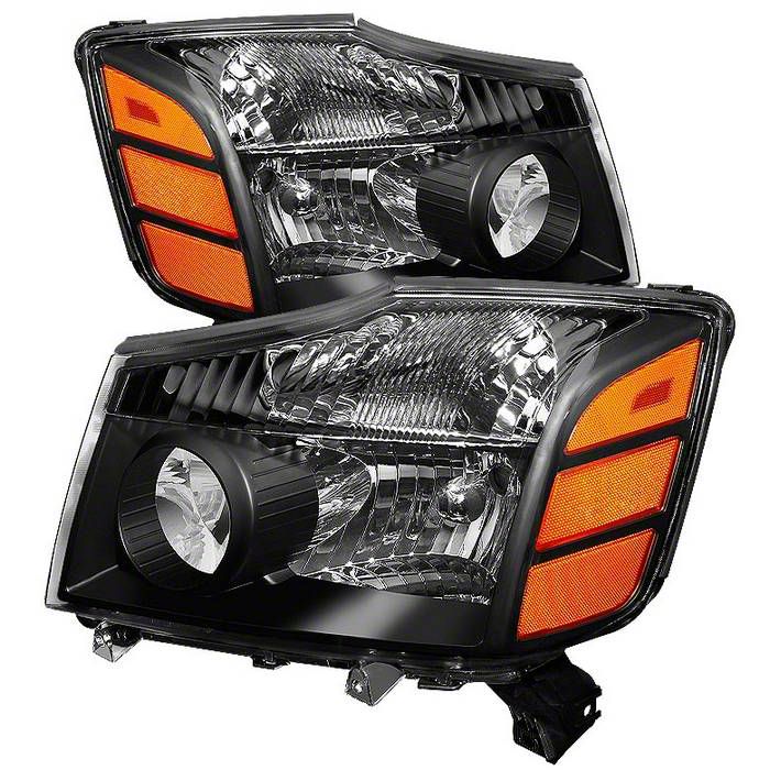 Titan OE Style Headlights; Black Housing; Clear Lens (04-15 Titan ...