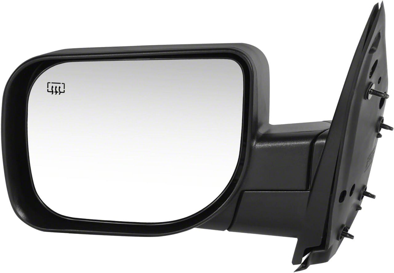 Titan OE Style Powered Heated Mirror; Driver Side; Paintable Black (08 ...