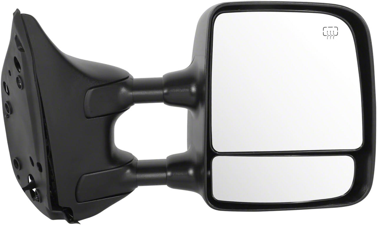 Titan Powered Heated Towing Mirror; Passenger Side; Paintable Black (06 ...