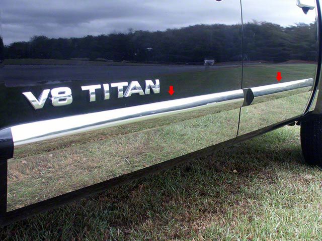 Titan Rocker Panel Trim; Stainless Steel (04-15 Titan Crew Cab) - Free ...