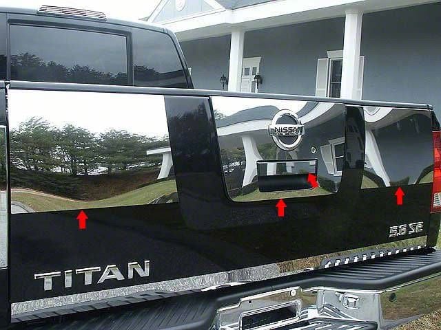 Titan Tailgate Handle Accent Trim; Stainless Steel (04-13 Titan) - Free ...