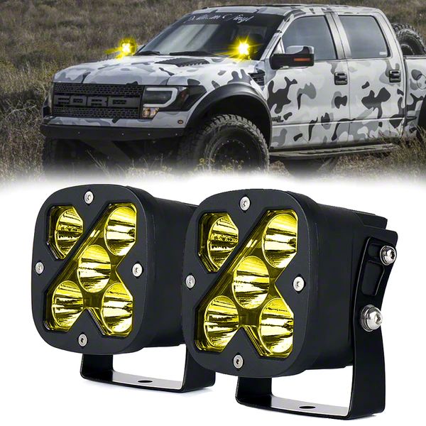 Titan X-Beam Series 4-Inch LED Light Pods; Amber (Universal; Some ...