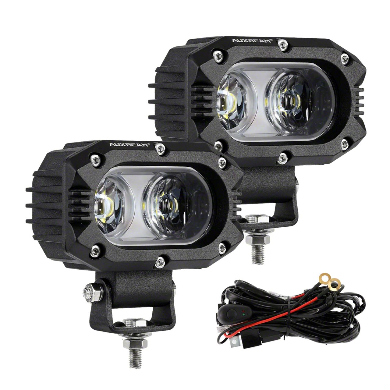Titan XD 4-Inch Corrugated Lens LED Pod Lights; Flood Beam (Universal ...