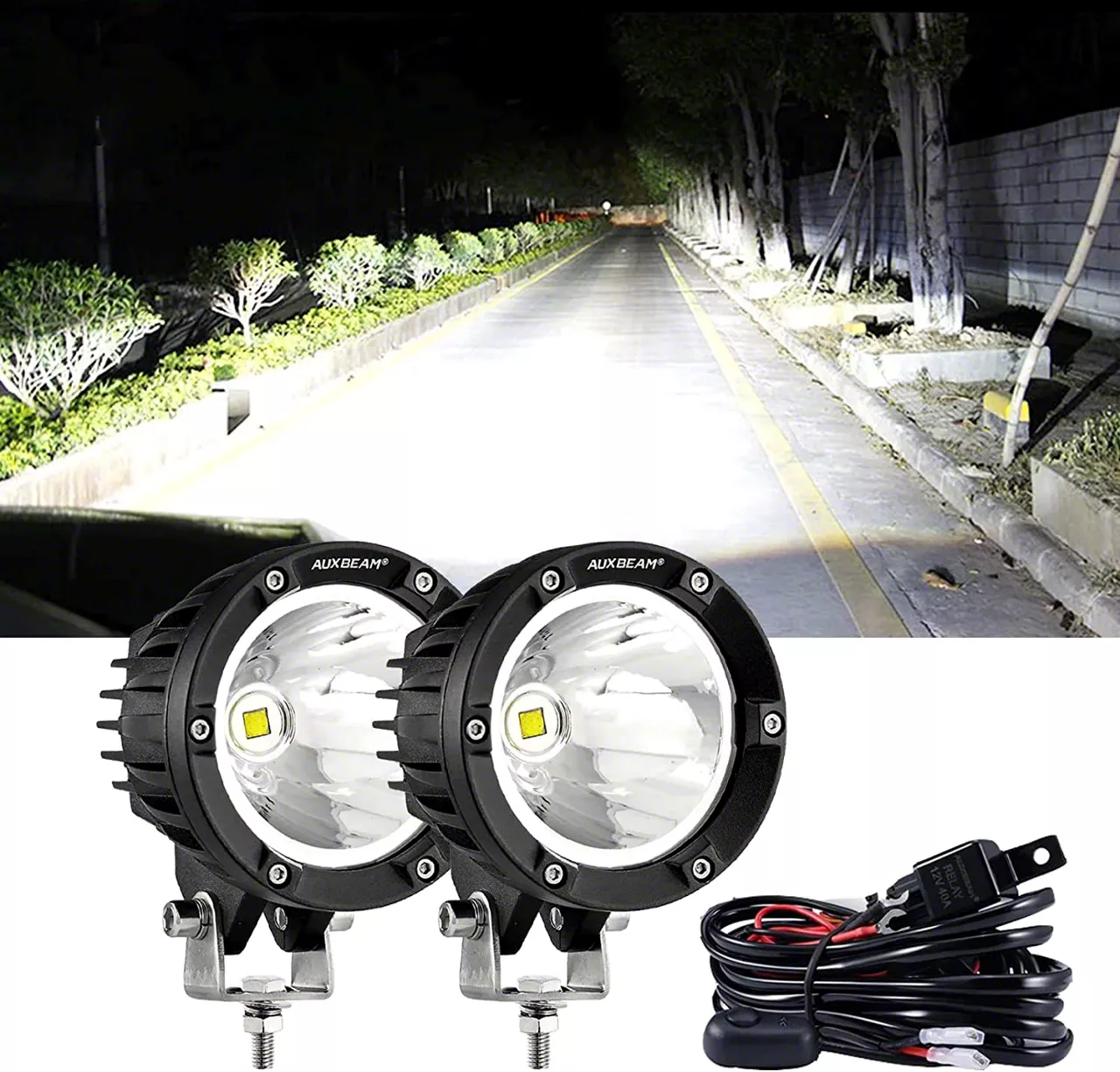Titan XD 4-Inch Round 72W White LED Pod Lights; Spot Beam (Universal ...