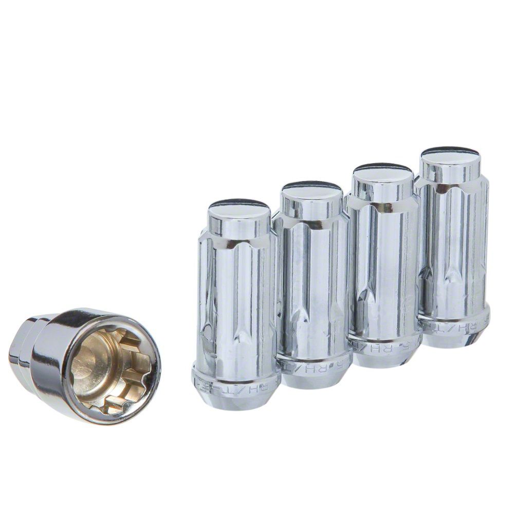 Titan XD Chrome Large Acorn Wheel Locks; M14x1.5; Set of 4 (16-24 Titan ...