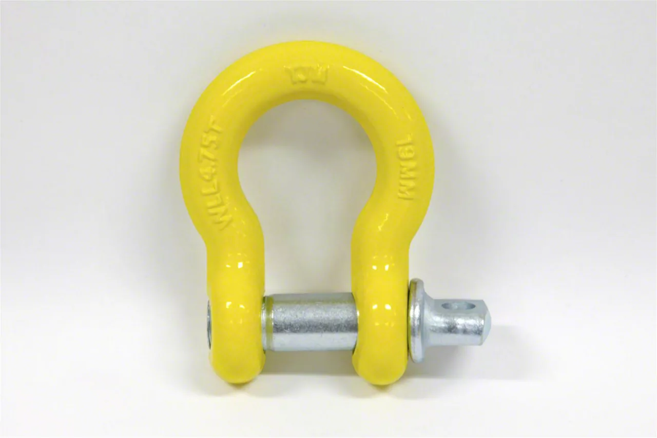 TJM Frontier 19mm OX Bow Shackle; Yellow 867OXBOW19S - Free Shipping