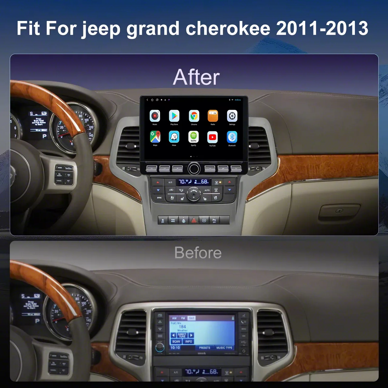 Top Display by Navos Jeep Grand Cherokee 10.20-Inch QLED Radio Upgrade ...
