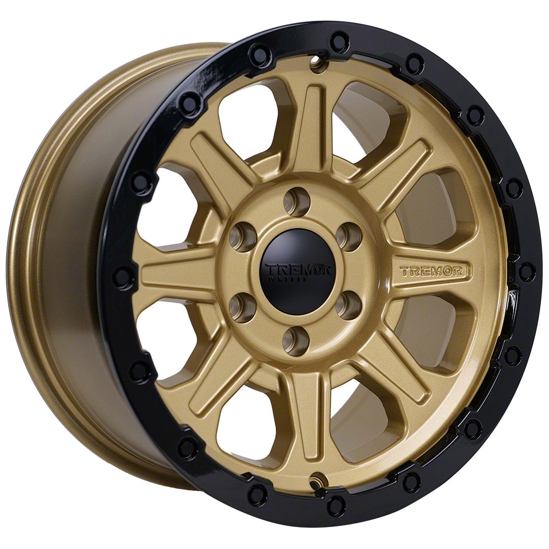 Tremor Wheels Bronco 103 Impact Gloss Gold with Gloss Black Lip 6-Lug ...