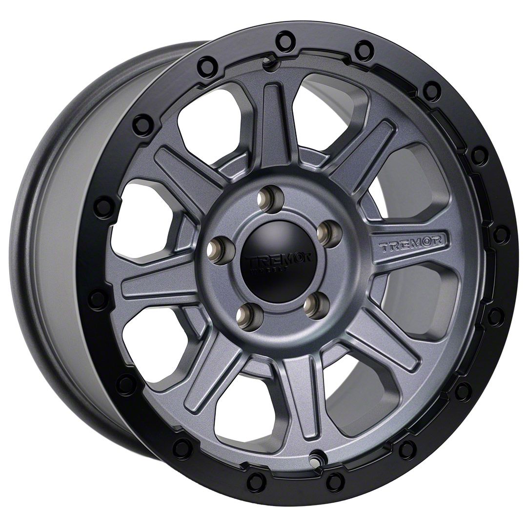 Tremor Wheels Jeep Wrangler 103 Impact Graphite Grey with Black Lip ...