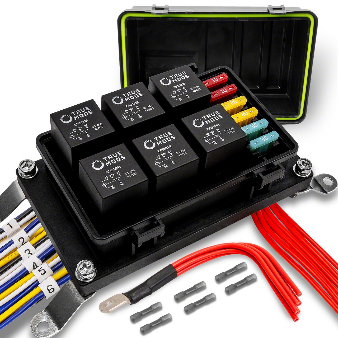 True Mods Bronco IP65 Waterproof Pre-Wired Fuse Relay Box Combo Kit ...