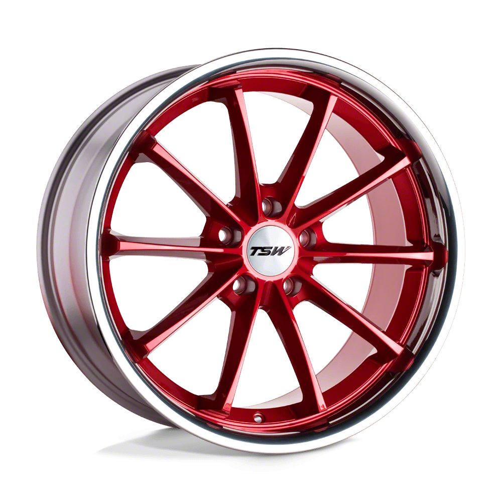 TSW Jeep Cherokee Sweep Candy Red with Stainless Lip Wheel; 18x8.5 ...