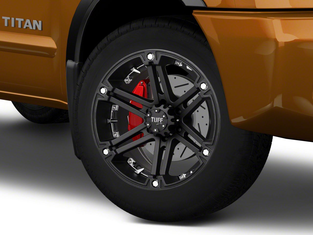 Tuff A.T. Titan T01 Flat Black with Chrome Inserts 6-Lug Wheel; 20x9 ...