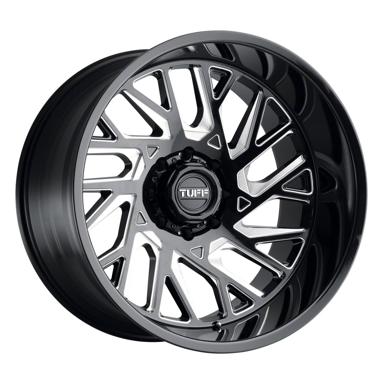 Tuff A.T. Toyota 4-Runner T4B Gloss Black Milled 6-Lug Wheel; 20x12 ...