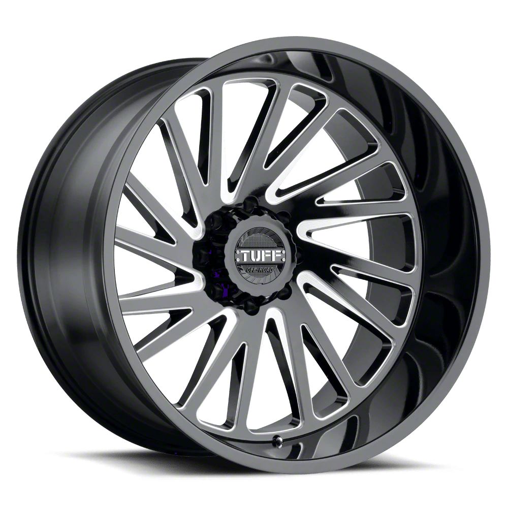 Tuff A.T. Jeep Wrangler T2A Gloss Black with Milled Spokes Wheel; 20x12 ...