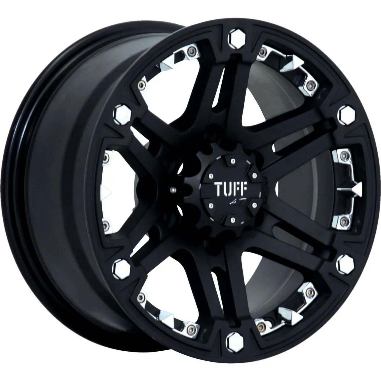 Tuff A.T. Jeep Wrangler T01 Silver with Brushed Silver Face Wheel; 17x8 ...