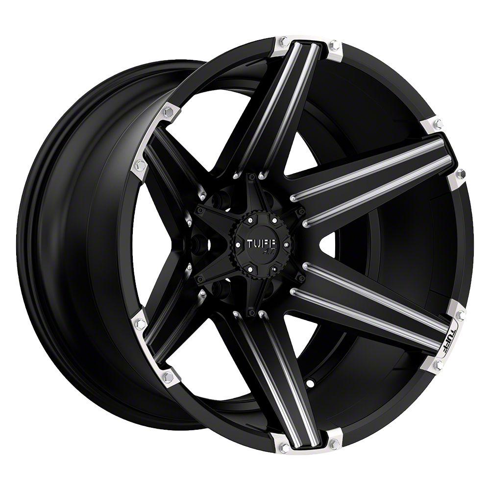 Tuff A.T. Tundra T12 Satin Black with Milled Spokes and Brushed Inserts ...