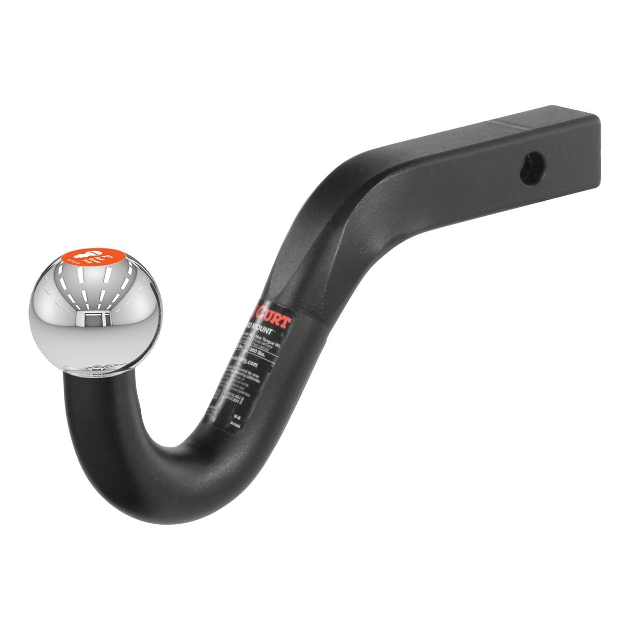 Tundra 1-1/4-Inch Receiver Hitch Euro Ball Mount with 2-Inch Ball; 3/4 ...