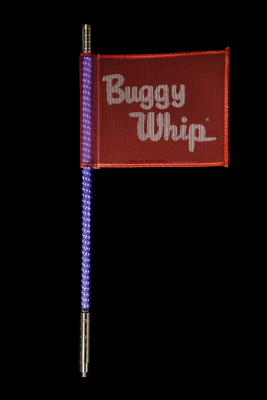 Tundra 2-Foot Bright Blue LED Whip with 10-Inch x 12-Inch Red Buggy ...