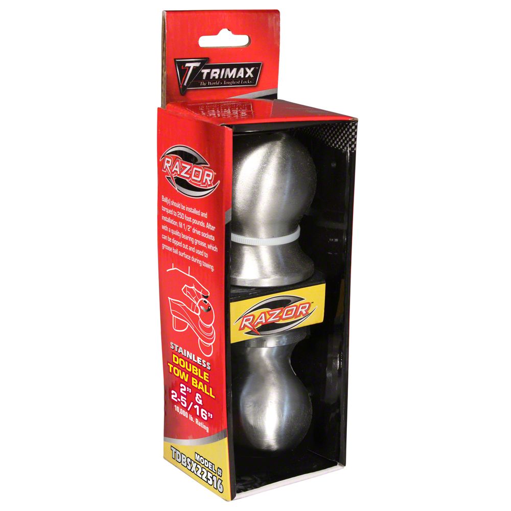 Tundra 2-Inch Female and 2-5/16-Inch Male Stainless Double Tow Ball ...