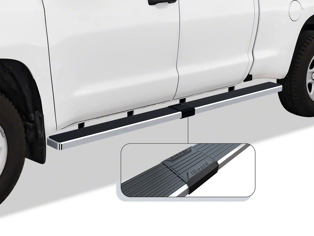 Tundra 6-Inch iStep Wheel-to-Wheel Running Boards; Hairline Silver (07 ...