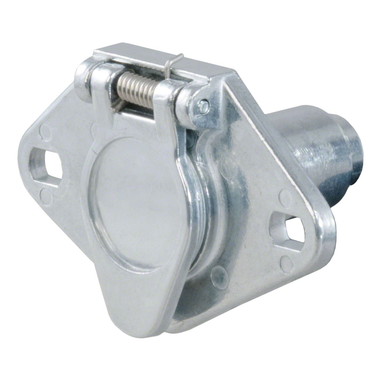 Tundra 6-Way Round Connector Socket; Diecast Metal; Vehicle Side