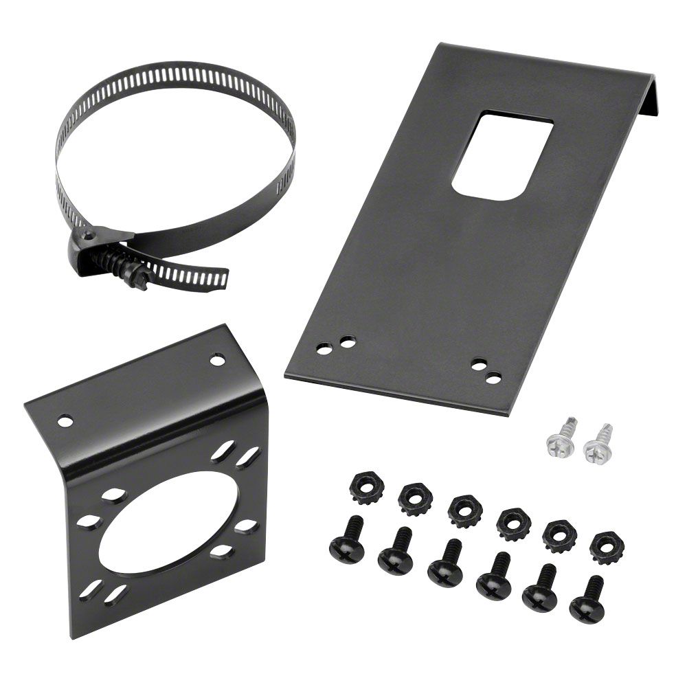 Tundra 7-Way Trailer Wire Connector Mounting Bracket with Clamp