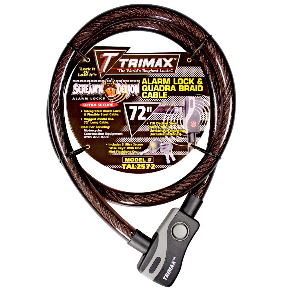 Tundra Alarmed Lock and Quadra-Braid Cable; 72-Inch - Free Shipping