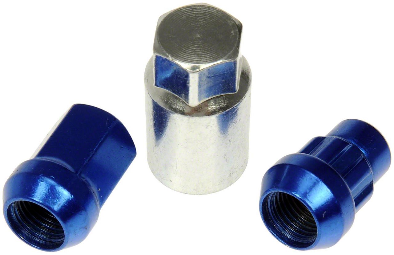 Tundra Blue Acorn Wheel Lug Nut Lock Set; M14x1.50; Set of 20 (07-21 ...
