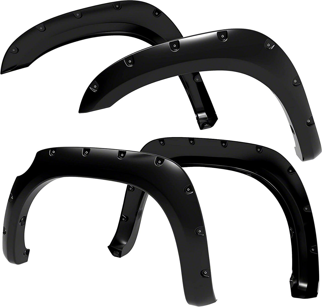 Tundra Bolt-Riveted Style Fender Flares; Smooth Matte Black (07-13 ...