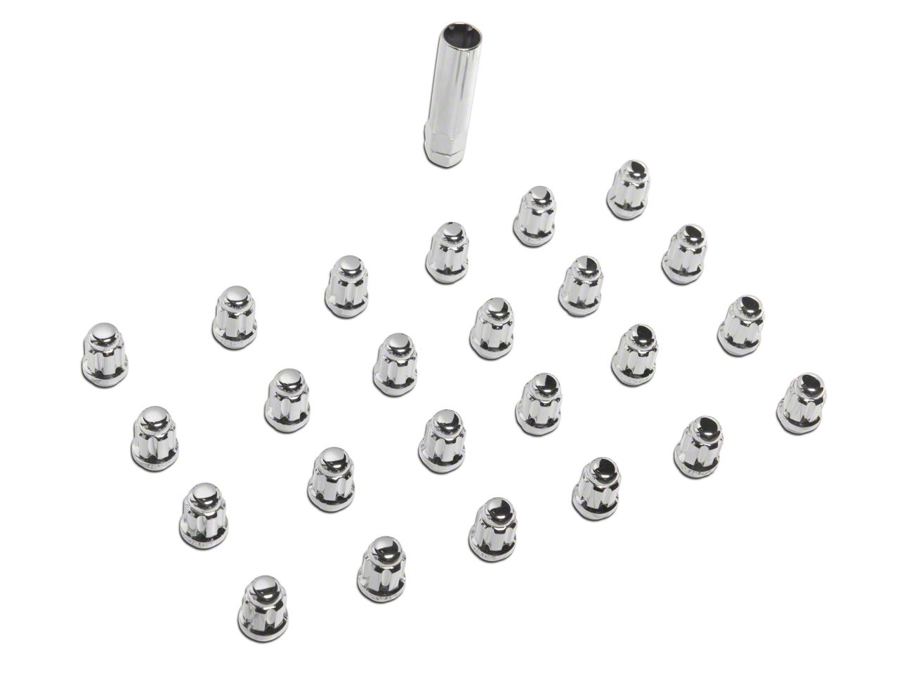 Tundra Chrome Acorn Spline Lug Nuts; M14x1.5; Set of 24 (22-25 Tundra) - Free Shipping