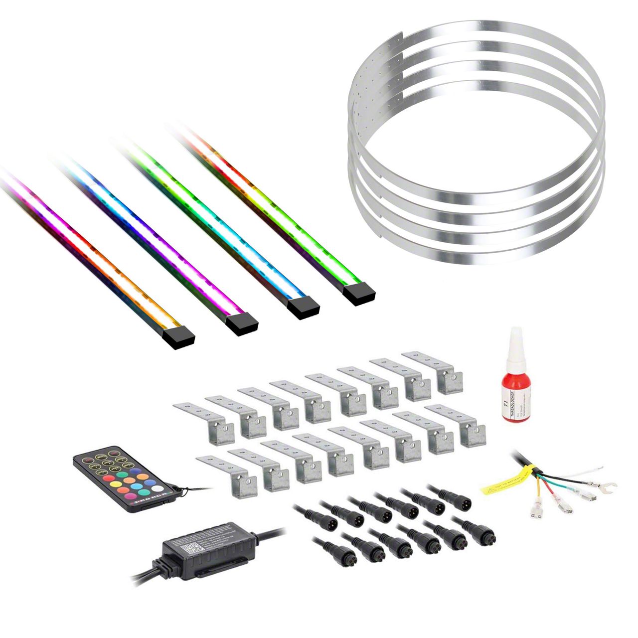 Tundra ColorTRAIL Adjustable RGBW Multi-Color LED Wheel Light Kit; 14 ...