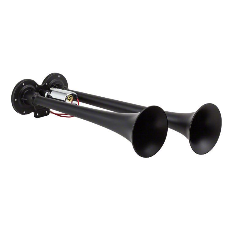 Tundra Compact Dual Air Horn System; Black; Coated Spun Cooper ...