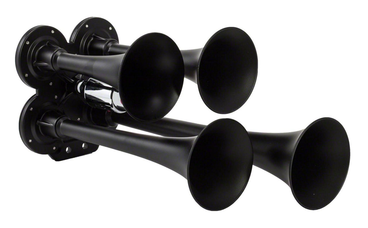 Tundra Compact Quad Air Horn System; Black; Zinc Alloy (Universal; Some ...