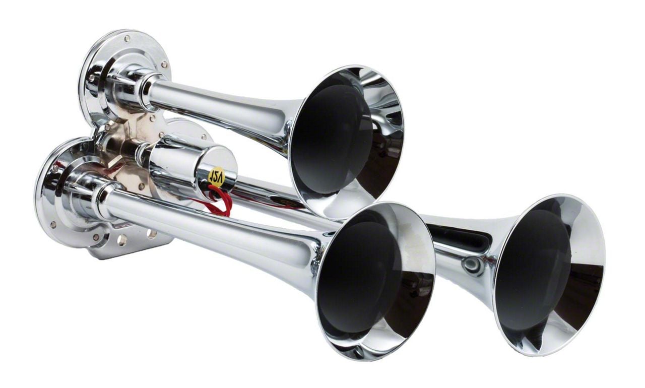 Tundra Compact Triple Air Horn System; Chrome; Zinc Alloy (Universal ...