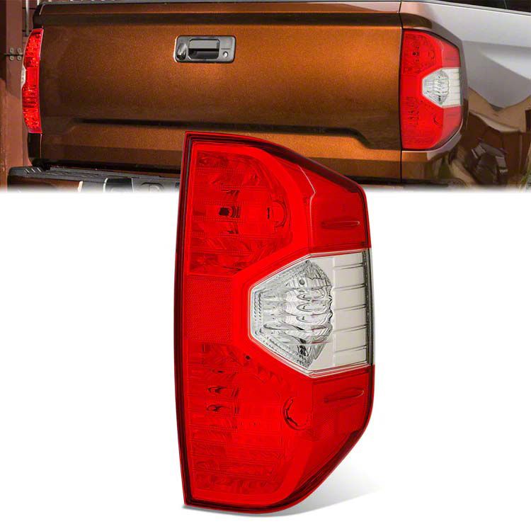 Tundra Factory Style Tail Light; Chrome Housing; Dark Red Lens ...