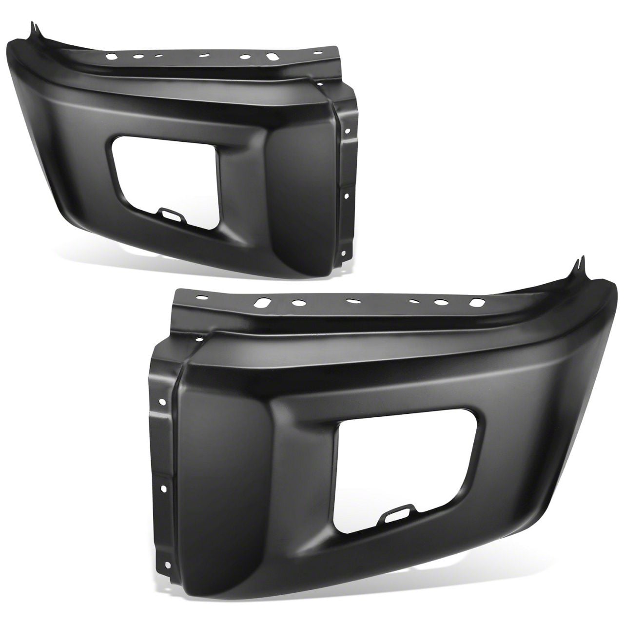 Tundra Front Bumper End Caps without Parking Sensor Holes; Black (14-21 ...