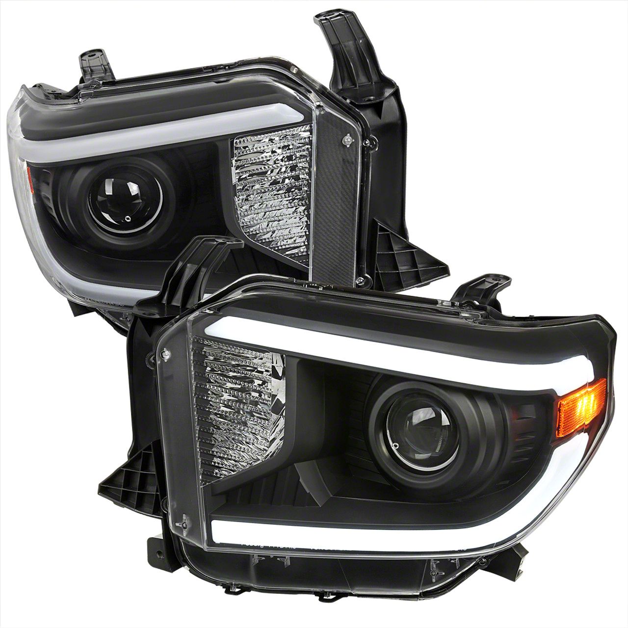 Tundra LED Projector Style Headlights; Matte Black Housing; Clear Lens ...