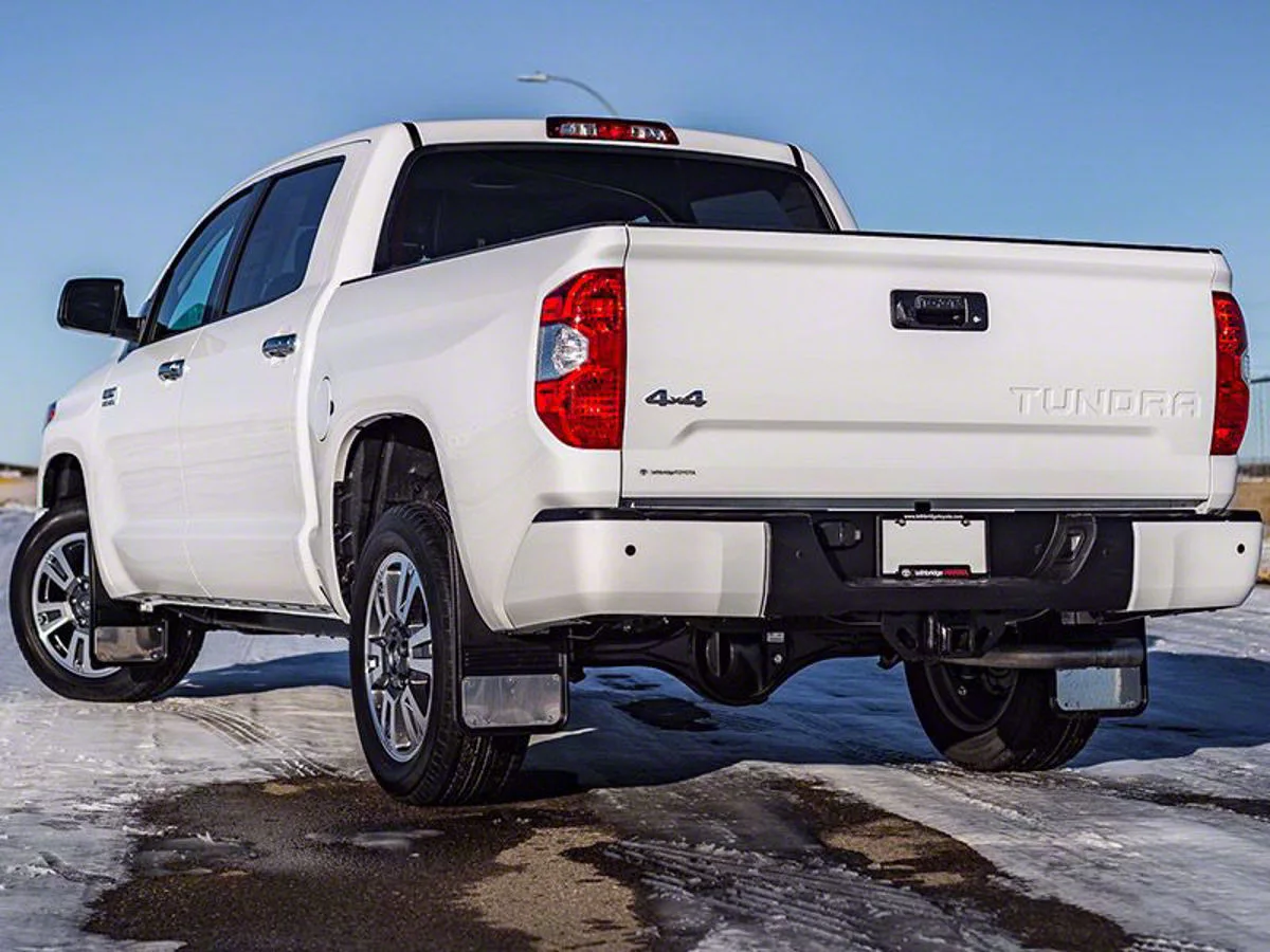 Tundra No-Drill Mud Flaps with Stainless Steel Plate; Front and Rear ...