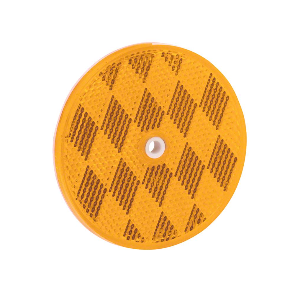 Tundra Round Reflective Tape; 3-3/16-Inch Amber Reflector with Center Mount