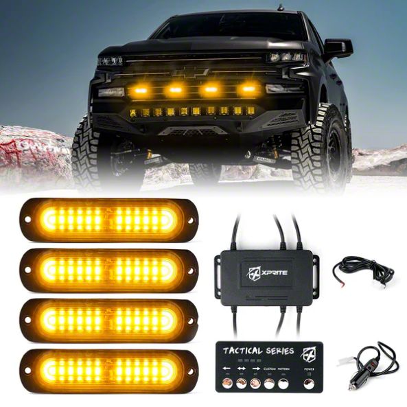 Tundra Tactical 12 Series Grille and Surface Mount Light; Set of 4 ...