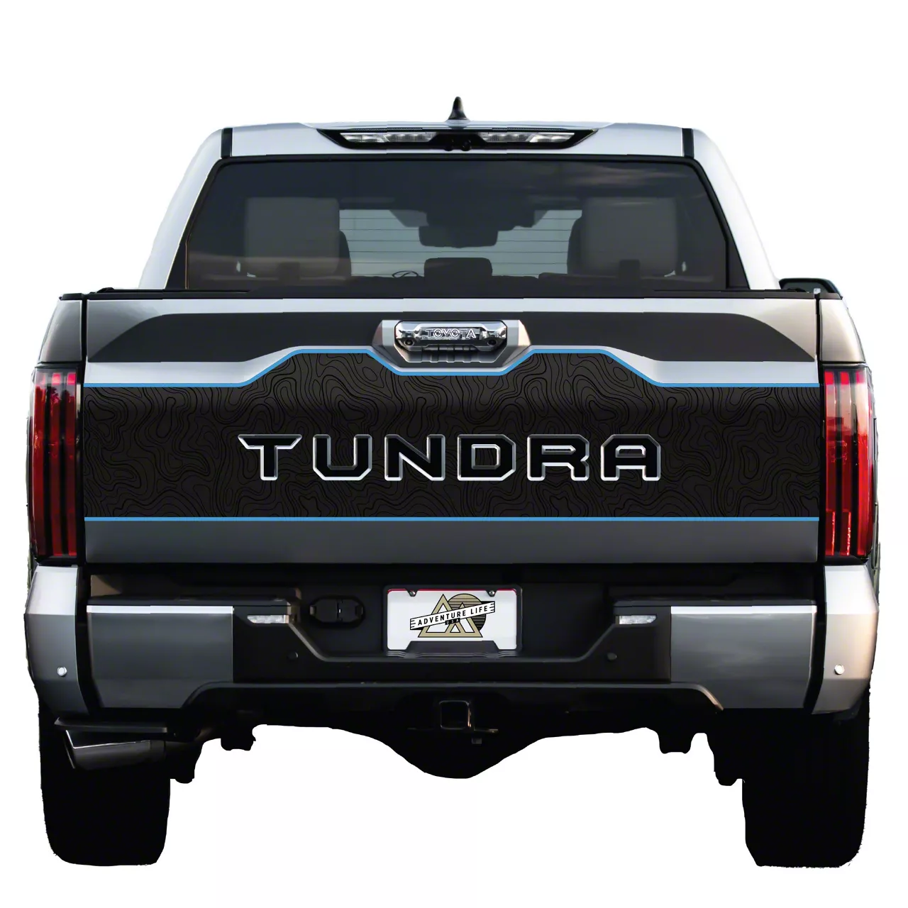 Tundra Tailgate Graphic; Matte Black with Orange Outline (22-26 Tundra ...
