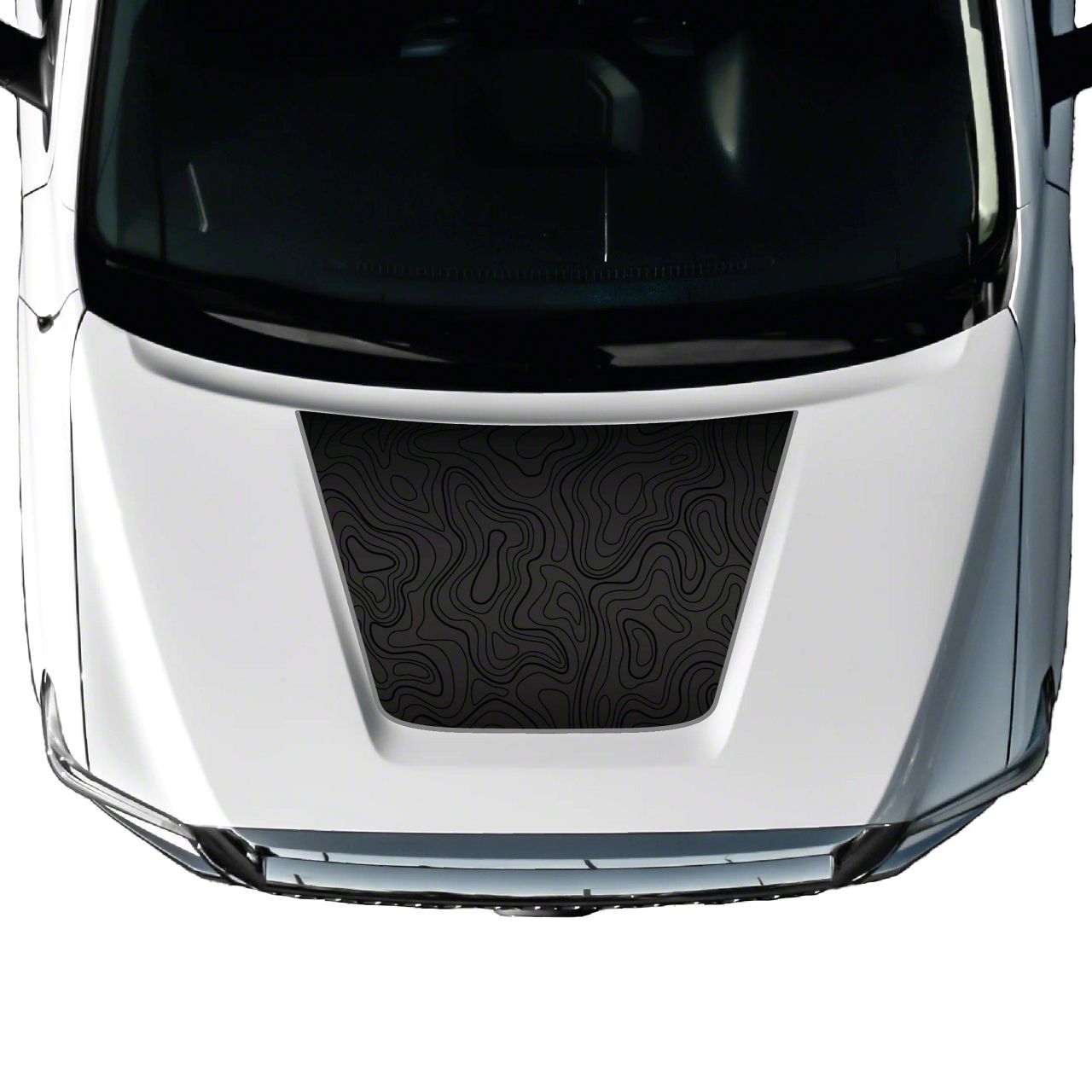 Tundra Topographic Map Hood Graphic; Black with Gray Outline (14-21 ...