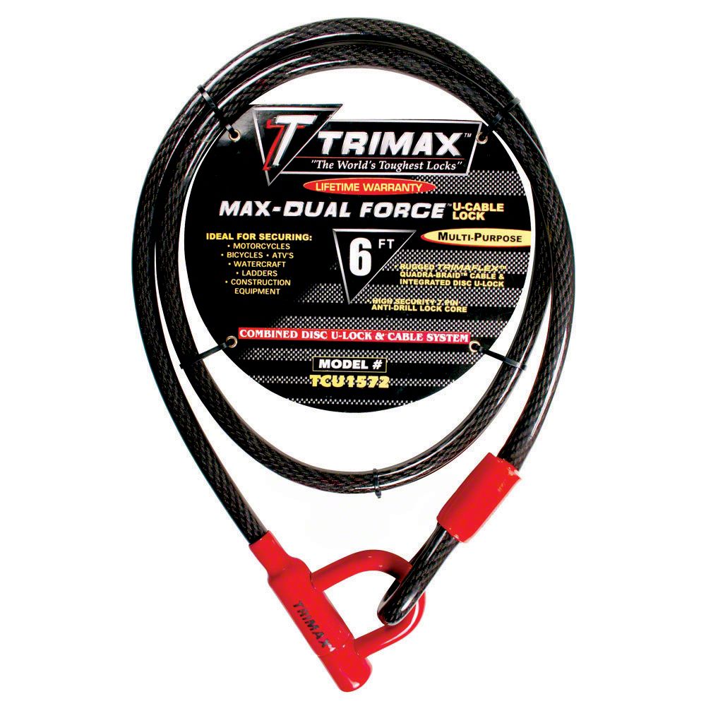Tundra TRIMAFLEX Max-Dual Force U-Shackle Lock and Cable; 72-Inch x ...