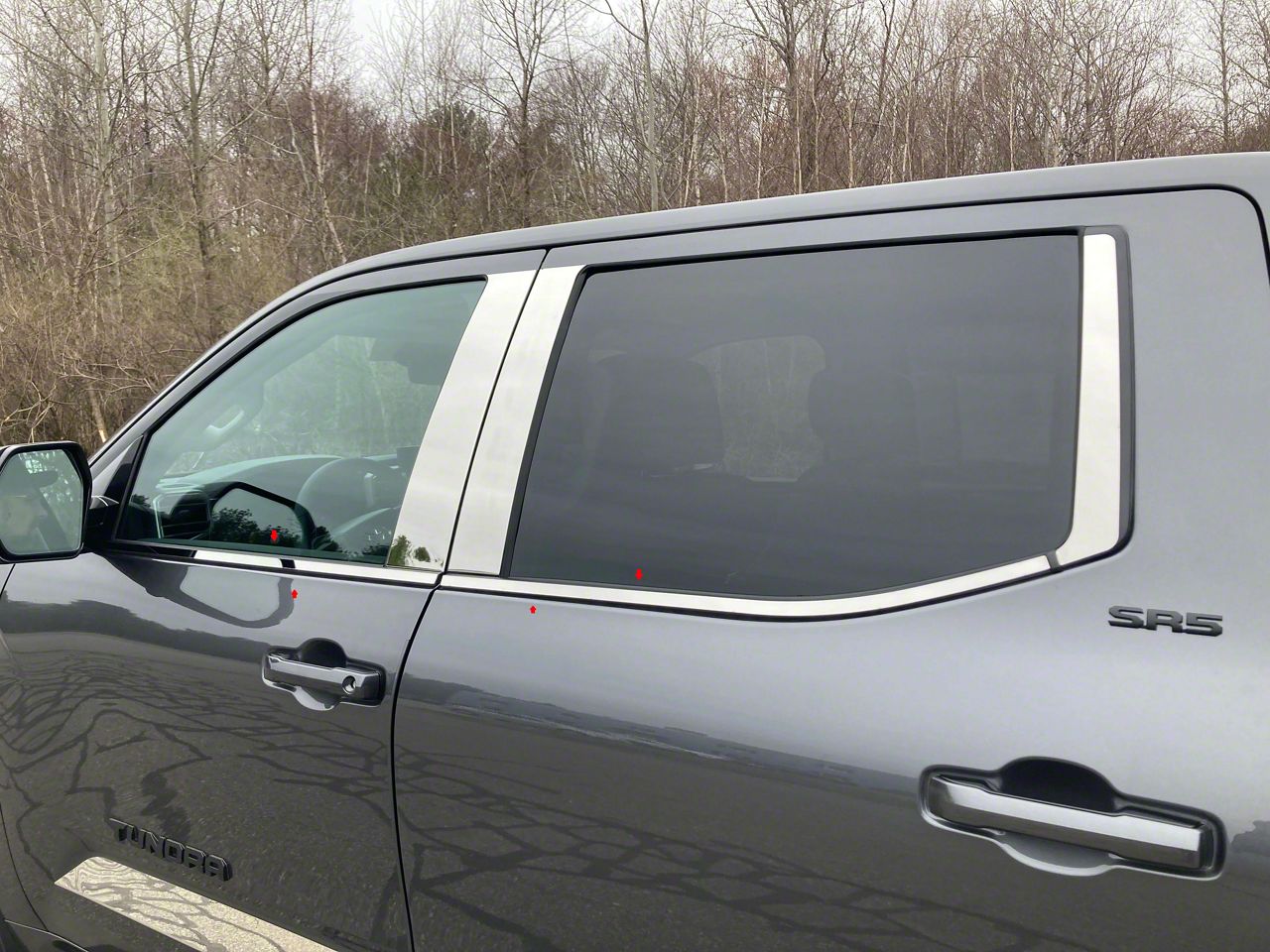 Tundra Lower Window Sill Trim Accent Set; Stainless Steel (22-26 Tundra ...
