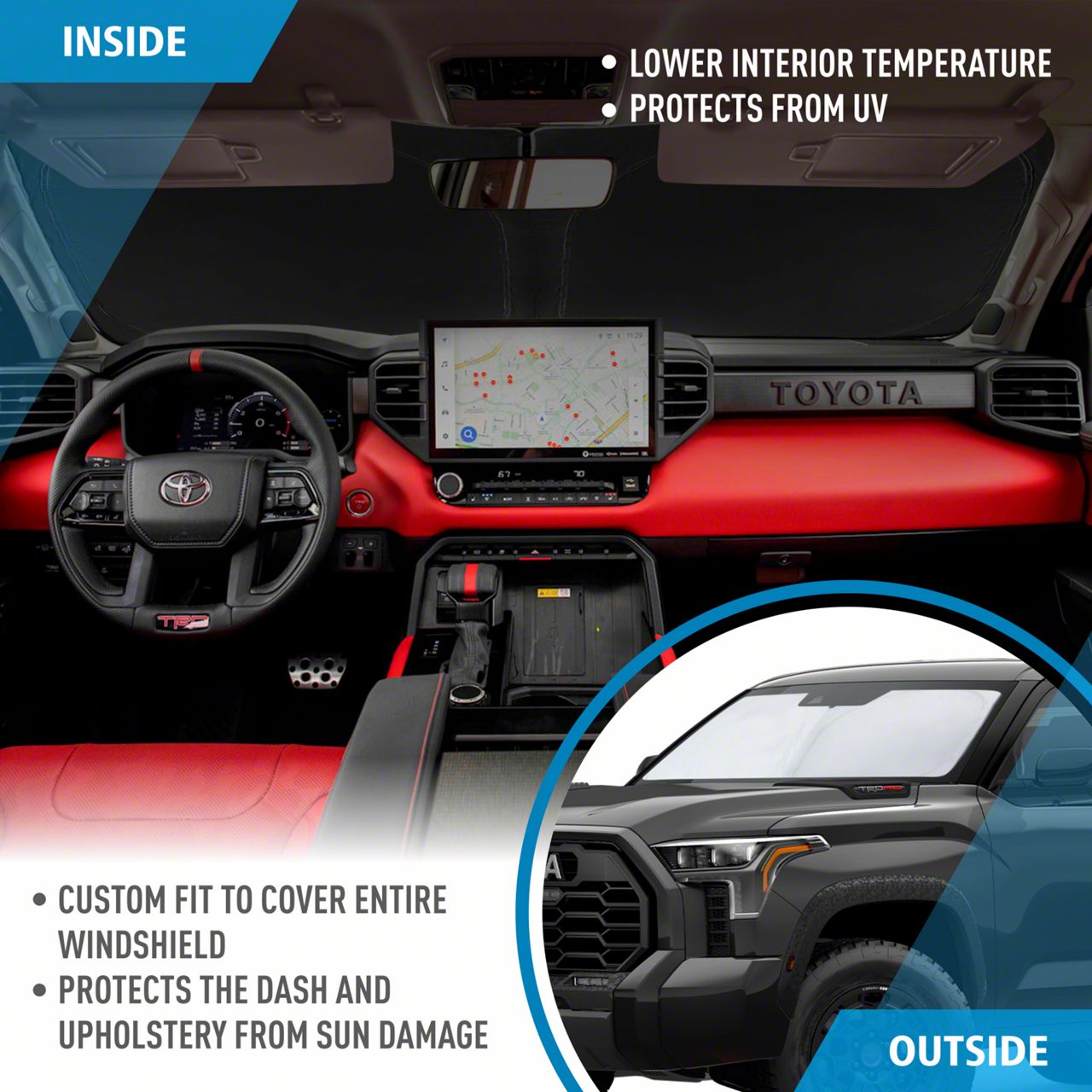 Tundra Windshield Sun Shade (22-24 Tundra) - Free Shipping